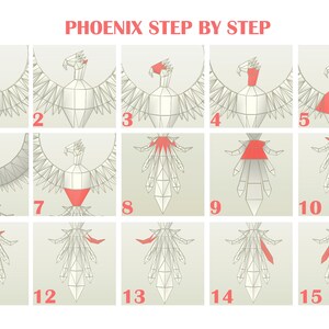Phoenix, Papercraft, Pepakura, Lowpoly, Low Polygon, 3D Papercraft ...