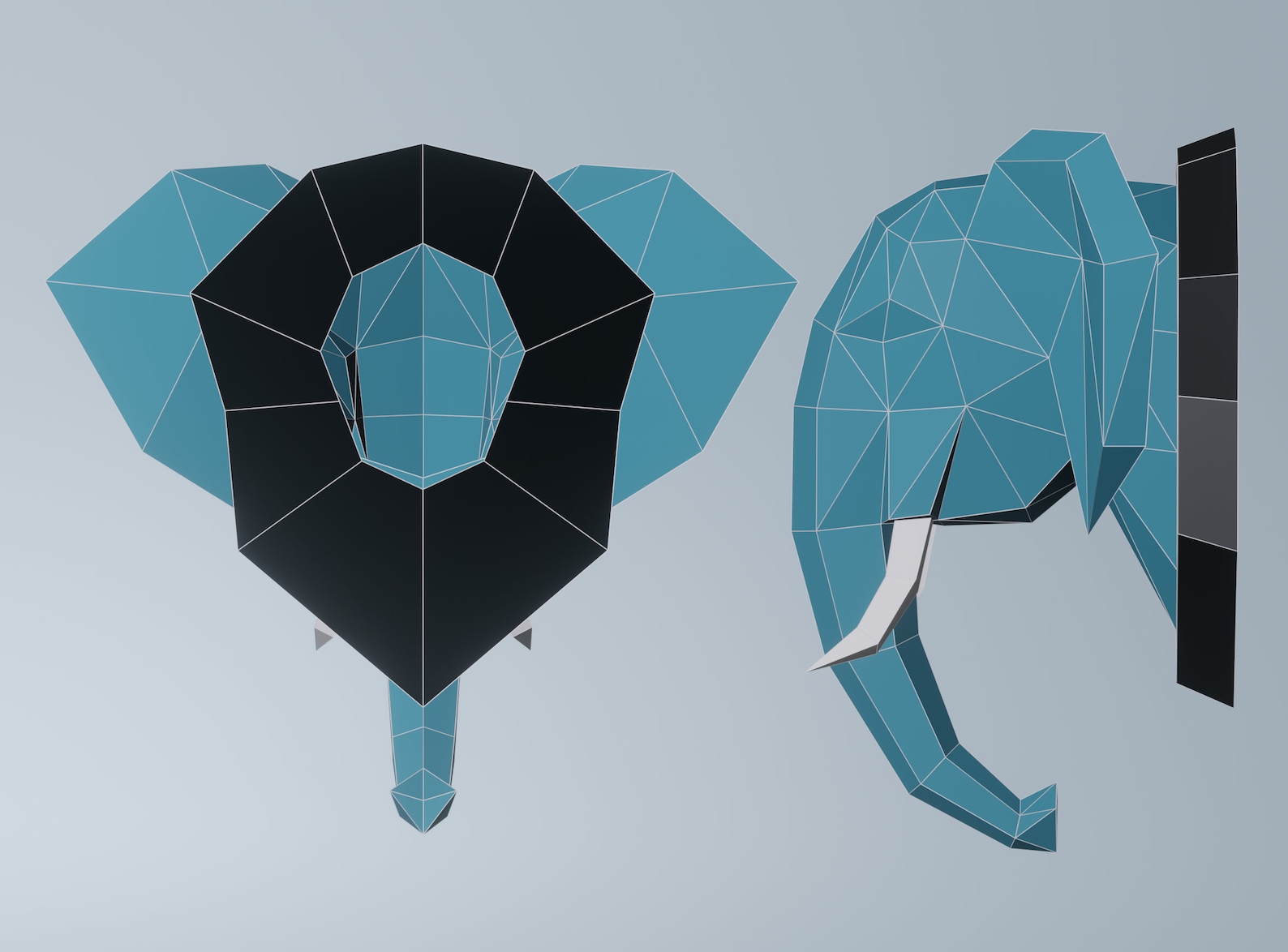 Papercraft Elephant SVG PDF. Paper Craft Elephant Model - Etsy
