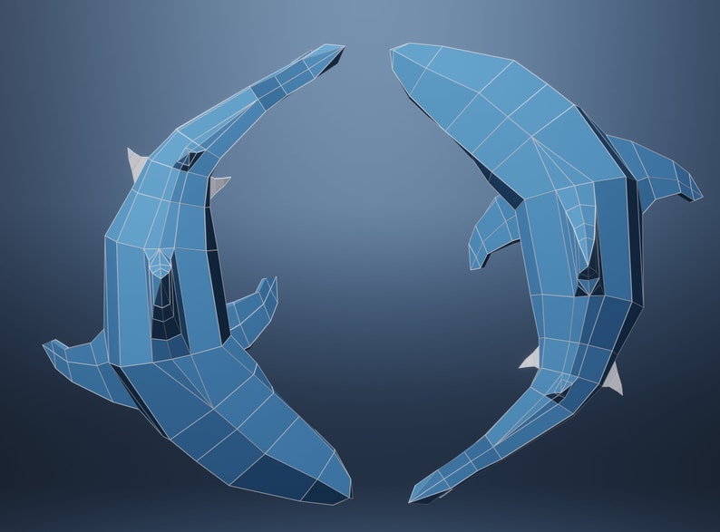 Shark Papercraft Model DIY PDFSVG Download and Make Your - Etsy