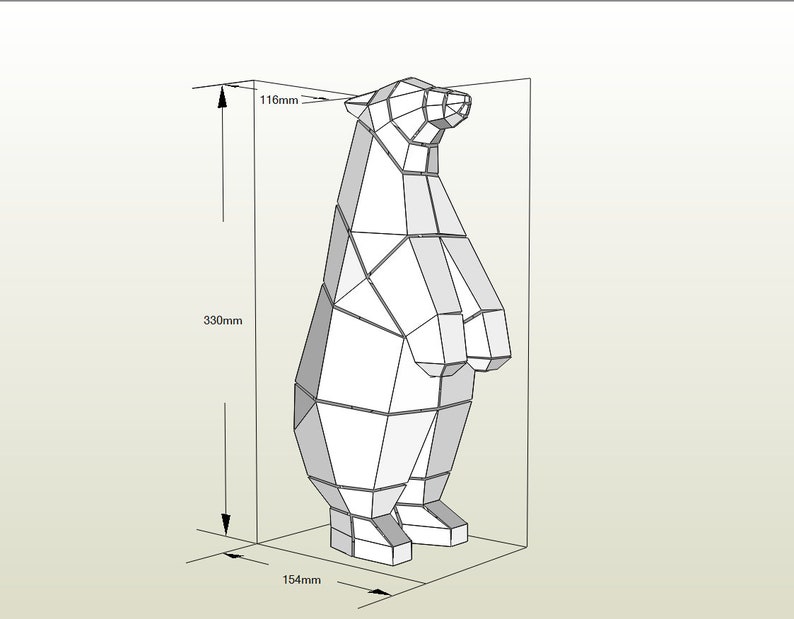 Bearx4 Papercraft SVG PDF Cricut Digital Template - Etsy