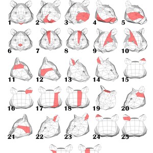 Hamster Mask Papercraft, PDF, SVG, DXF Hamster Low Poly, Papercraft 3d ...