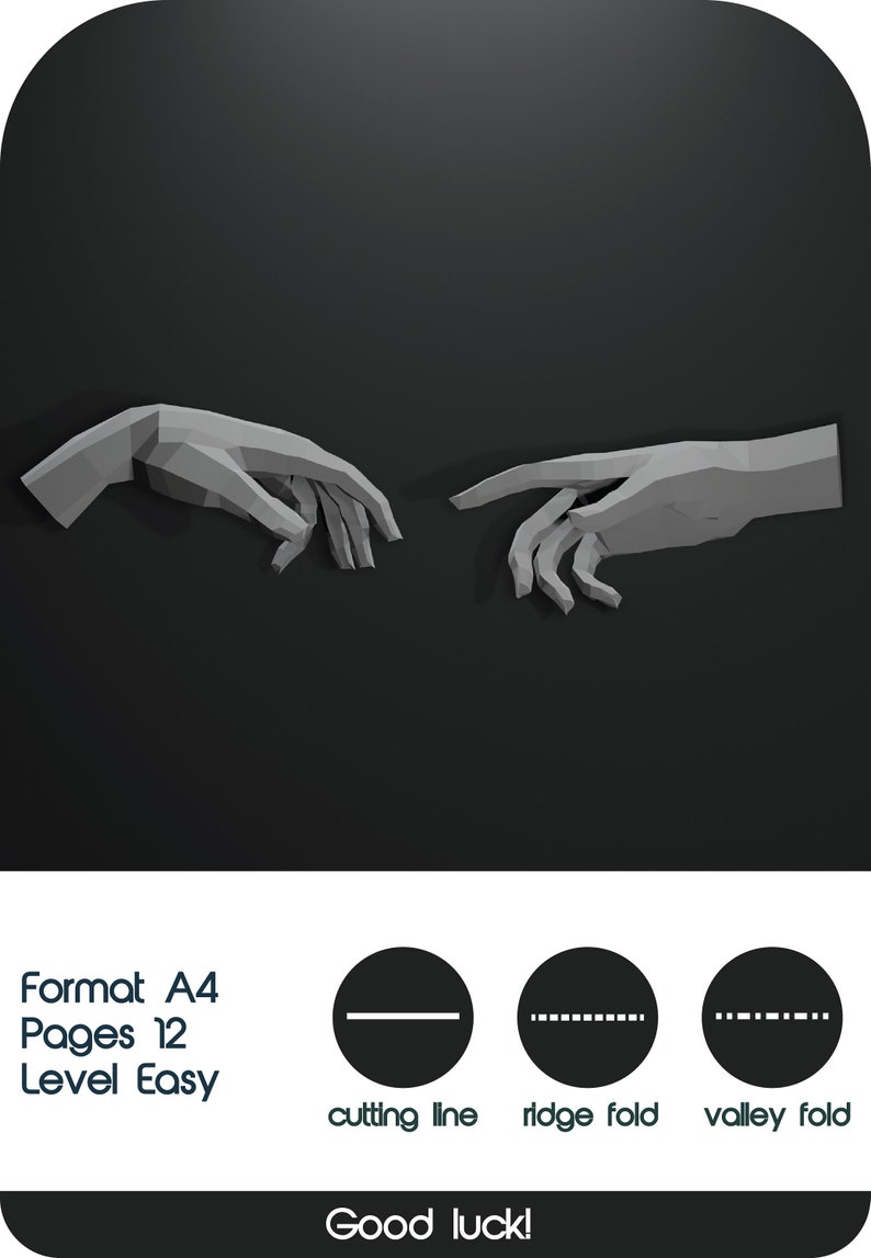 Papercraft Adam's Hand Wall Sculpture PDF SVG 3D - Etsy