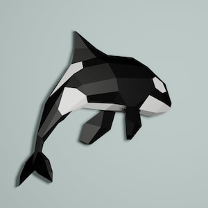 Orca XXL Papercraft, SVG-PDF, Create Your Own 3D Papercraft Orca, Paper ...