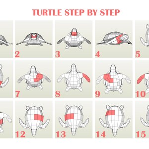 Papercraft Turtles, SVG PDF, Paper Craft Turtle Model, Tortoise PDF ...