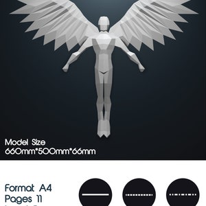Angel Papercraft Wall Sculpture, PDF-SVG, Papercraft Man , Papercraft ...