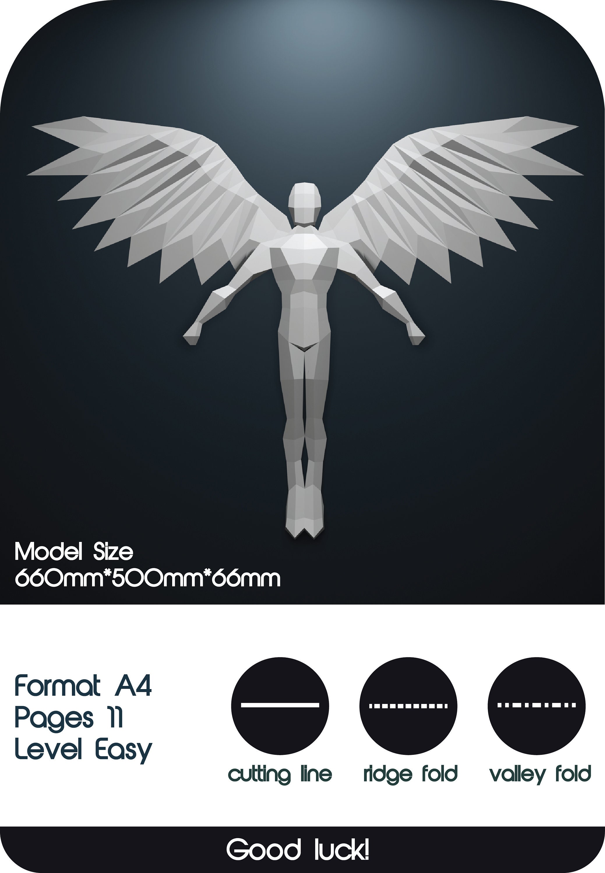 Angel Papercraft Wall Sculpture PDF-SVG Papercraft Man - Etsy Israel