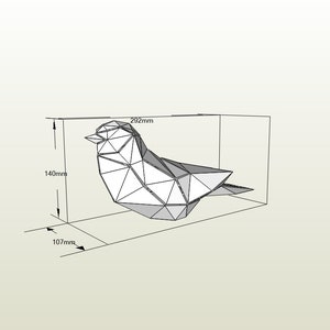Papercraft Blue Tit, Bird 3d Papercraft, SVG, PDF, Instructions, Low ...