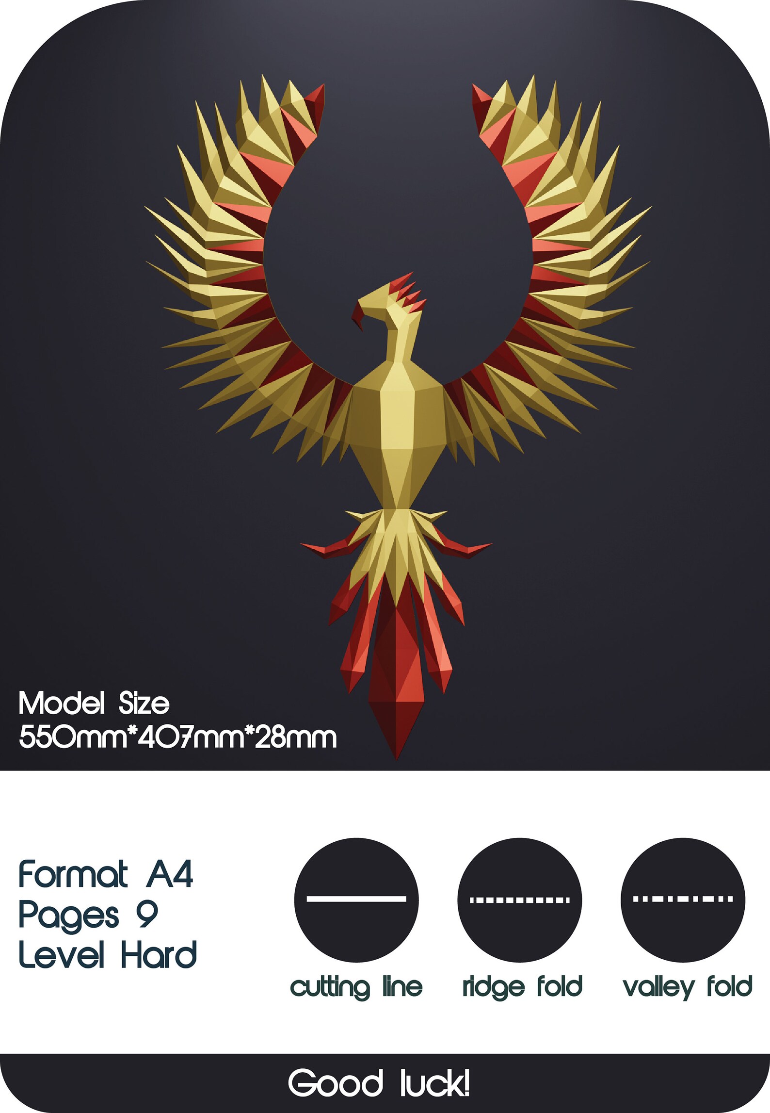 Phoenix Papercraft Pepakura Lowpoly Low Polygon 3D - Etsy