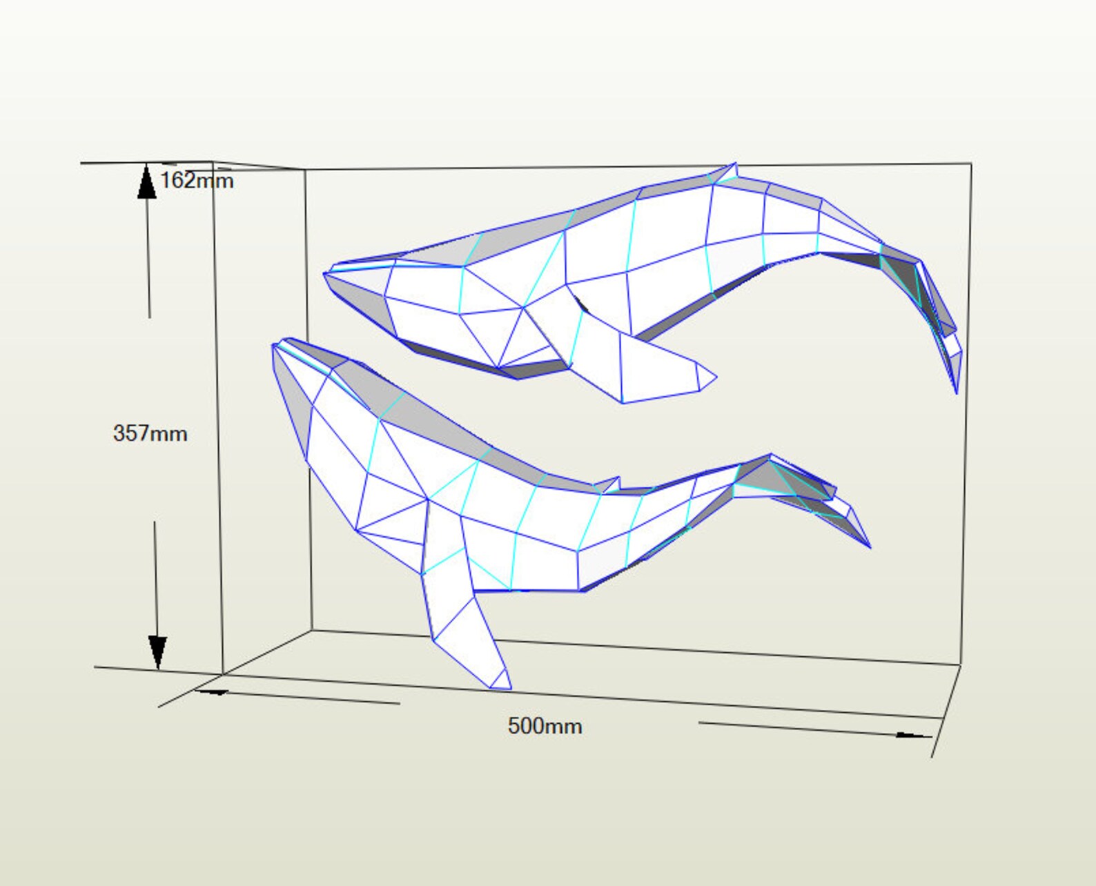 Low Poly Whale Model COUPLE , Create Your Own 3D Papercraft Whale ...