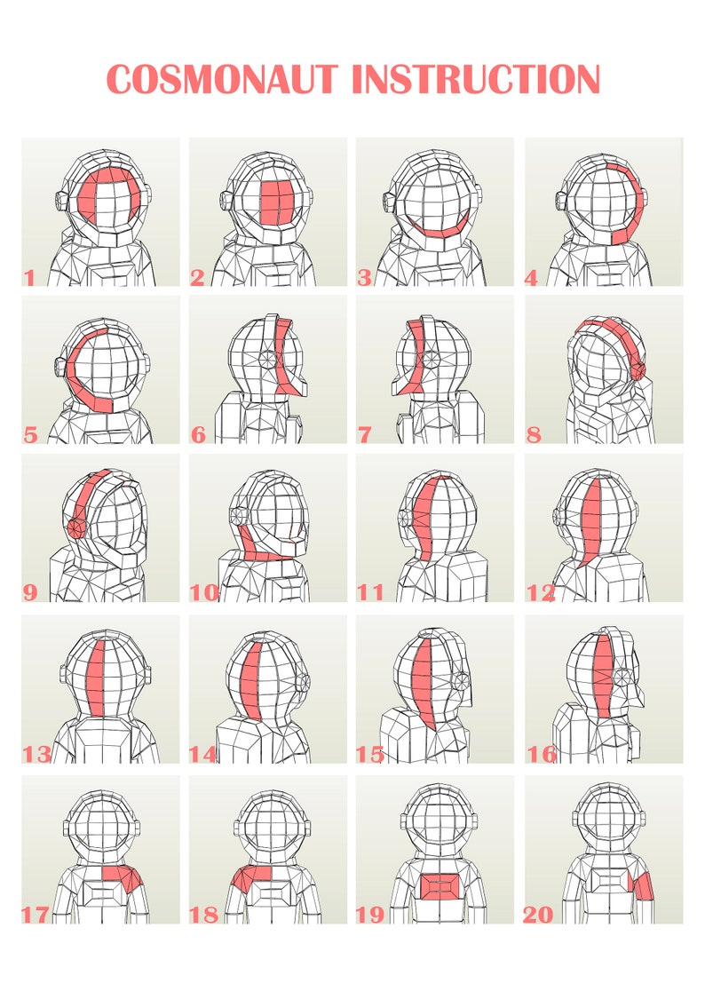 Papercraft Astronaut SVG PDF DXF Spaceman 3D Paper Model - Etsy