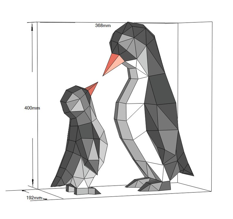 Papercraft Penguins- SVG, DXF, PDF | Low Poly Penguins for Cricut and ...