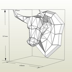 Papercraft Bull, SVG, PDF. Paper Craft Bull Angry Model, Bull PDF ...