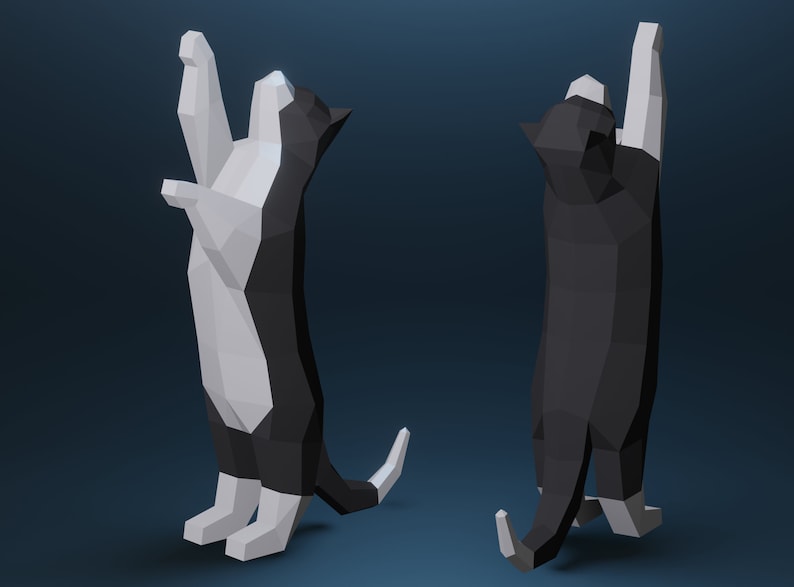 3D Cat Papercraft Template, Low Poly DIY (PDF) - Etsy