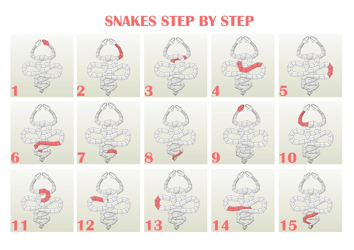 Snakes Papercraft Wall PDF-SVG-DXF Pepakura Lowpoly Low - Etsy