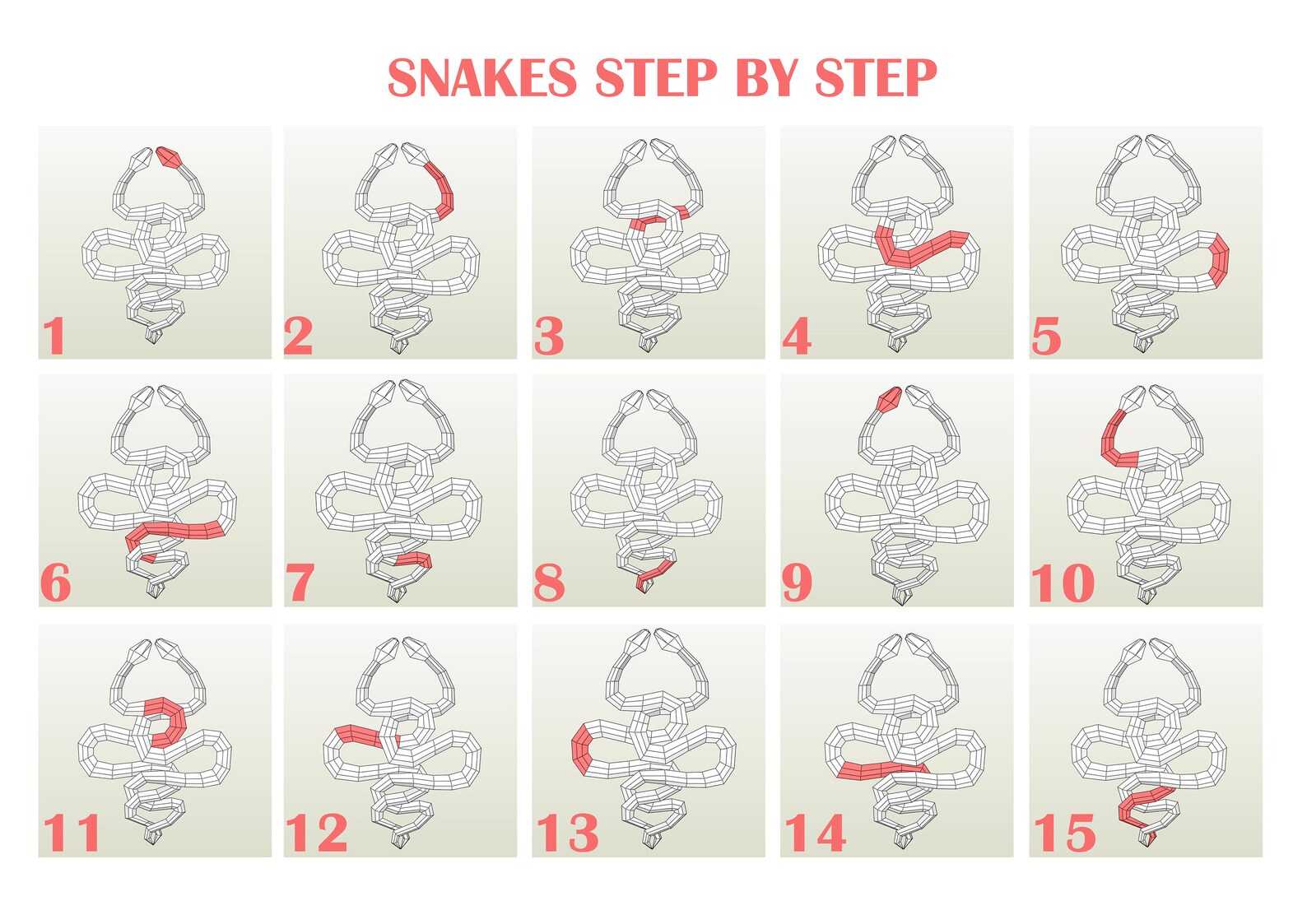 Snakes Papercraft Wall PDF-SVG-DXF Pepakura Lowpoly Low - Etsy