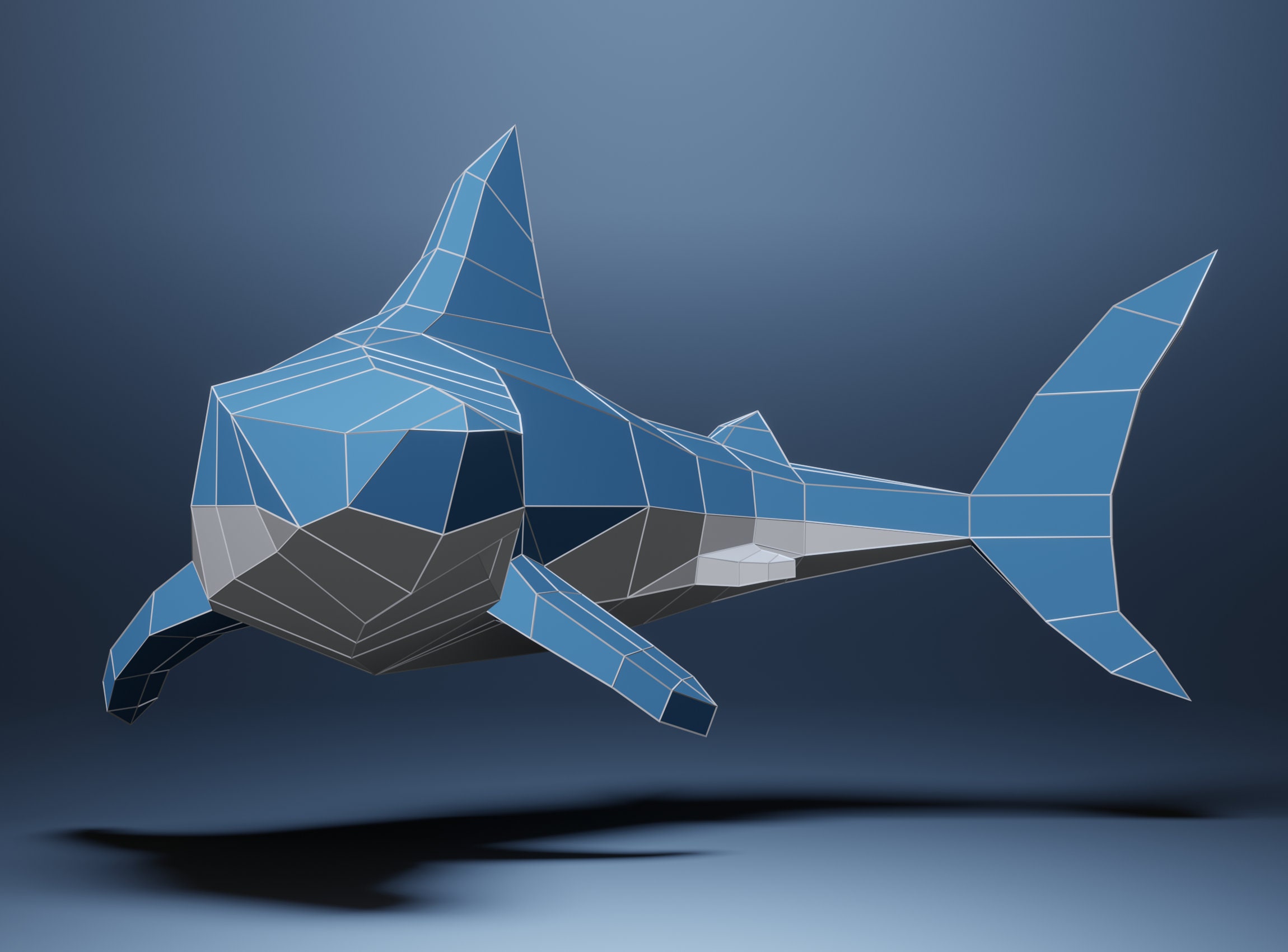Shark Papercraft Model DIY PDFSVG Download and Make Your - Etsy