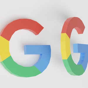 Papercraft Google 3d Letters, Low Poly, Papercraft, PDF Template ...