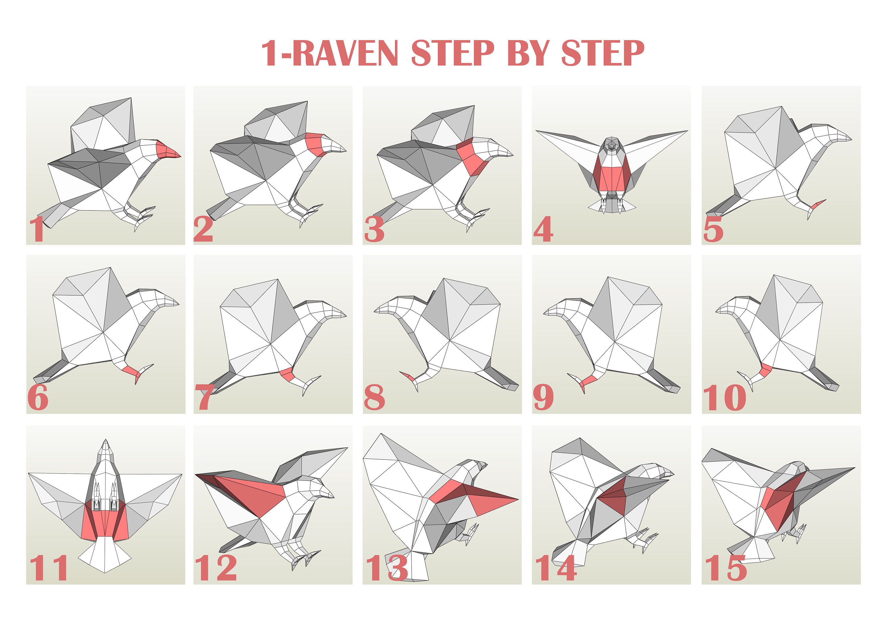 Raven Papercraft Raven SVG PDF Template Paper Statue Crow - Etsy Israel