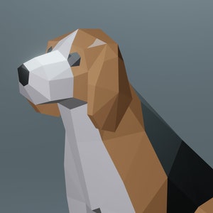 Papercraft Beagle, SVG, PDF. Paper Craft Dog Model, Beagle PDF Template ...