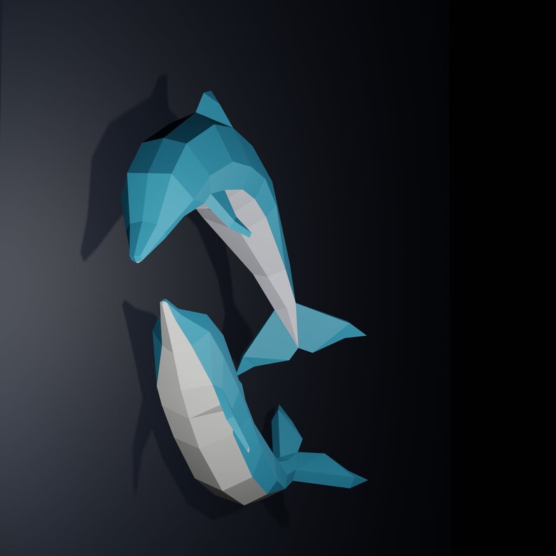 Dolphin COUPLE Papercraft Animals Papercraft Pdf Paper - Etsy