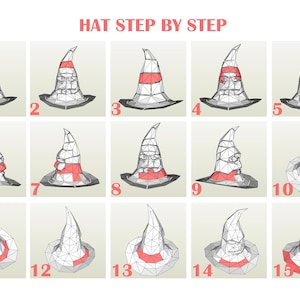 Papercraft Sorting Hat DIY Template, Papercraft Garry Potter, Witch ...