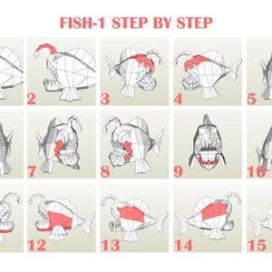 Papercraft Angler Fish, SVG, PDF, Cricut, Digital Template, Origami ...