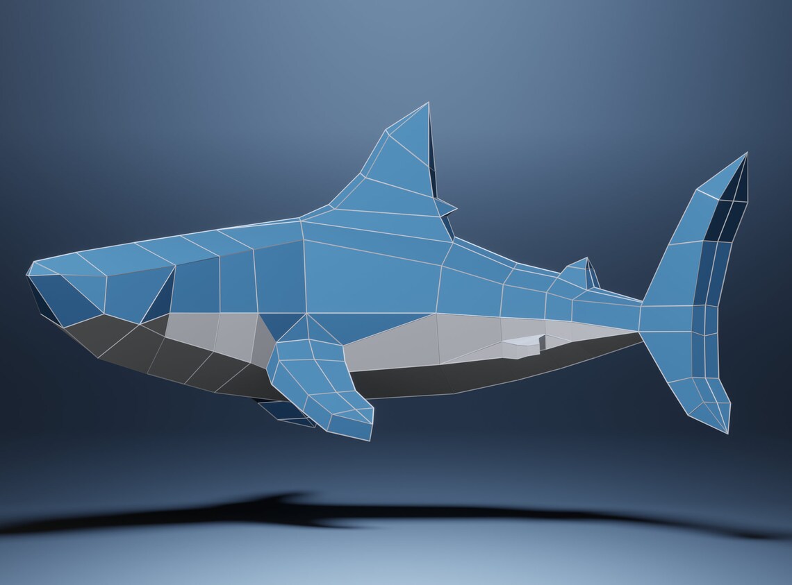 Shark Papercraft Model DIY PDFSVG Download and Make Your - Etsy