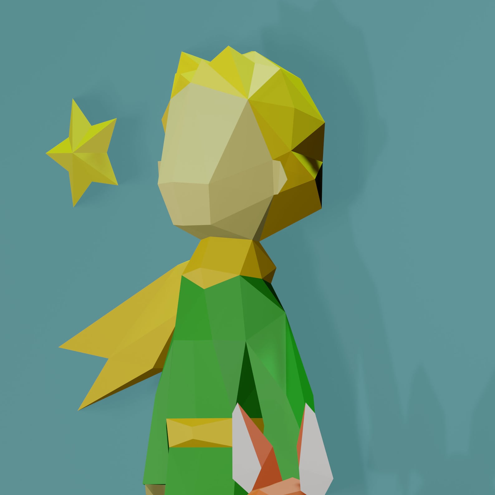 PAPERCRAFT the Little Prince and Fox on the Planet - Etsy