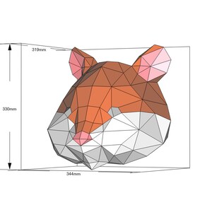Hamster Mask Papercraft, PDF, SVG, DXF Hamster Low Poly, Papercraft 3d ...