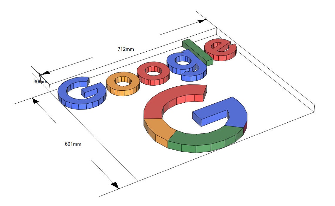 Papercraft Google Logo, 3D Polygonal Alphabet Templates (PDF, SVG, Dxf ...
