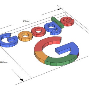 Papercraft Google 3d Letters, Low Poly, Papercraft, PDF Template ...