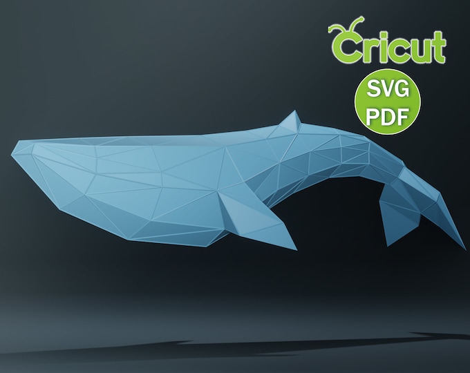 3D Buckelwal Papiervorlage - Low Poly DIY Skulptur (PDF, SVG) - Etsy.de