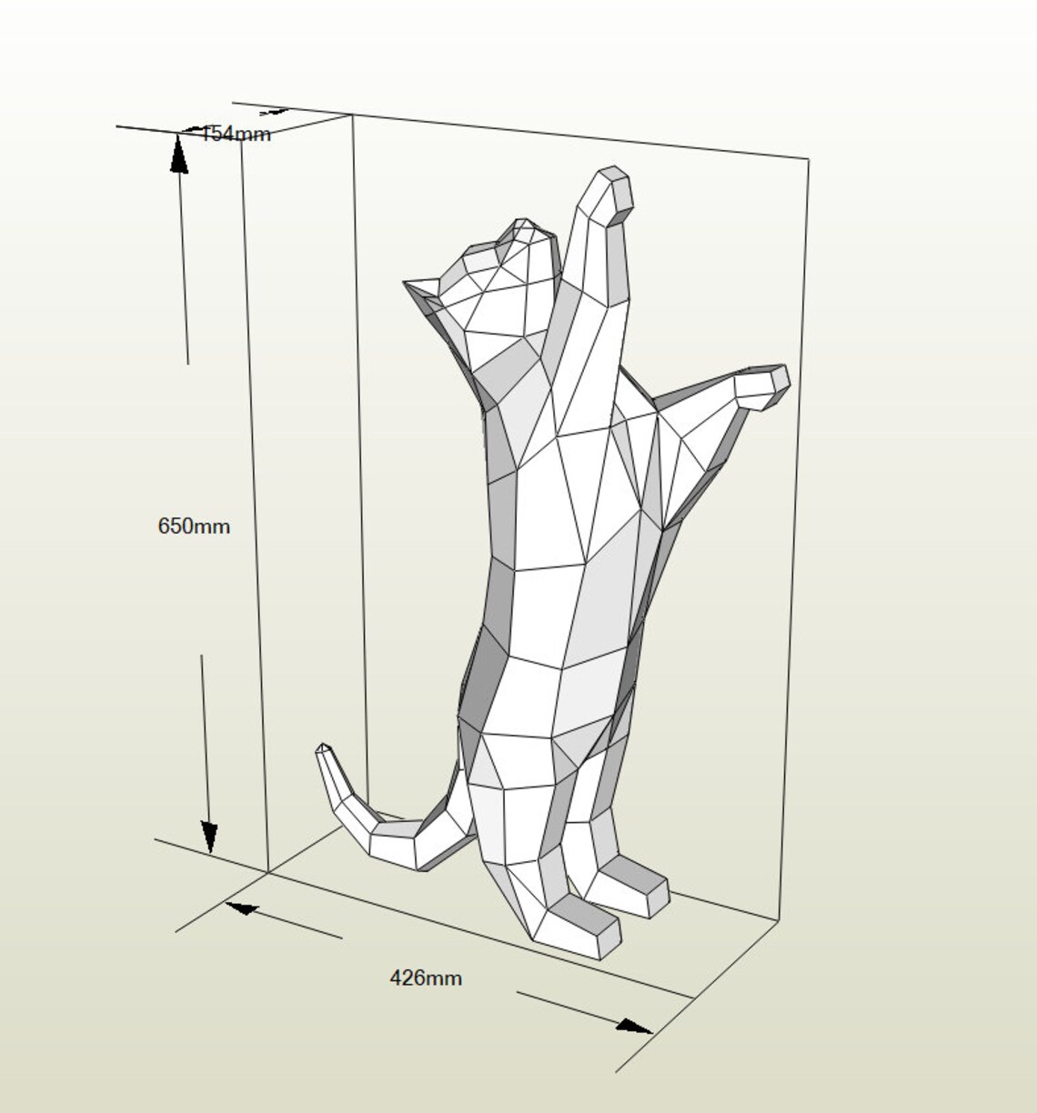Cat Papercraft 3D PDF SVG DXF Template Papercraft Animals - Etsy