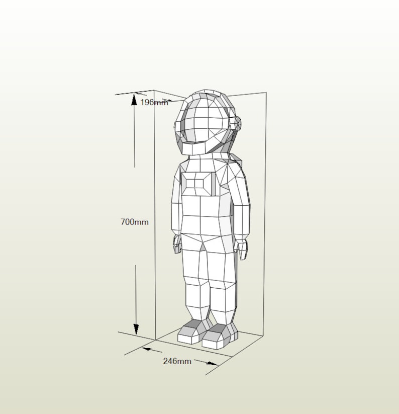 Papercraft Astronaut SVG PDF DXF Spaceman 3D Paper Model - Etsy