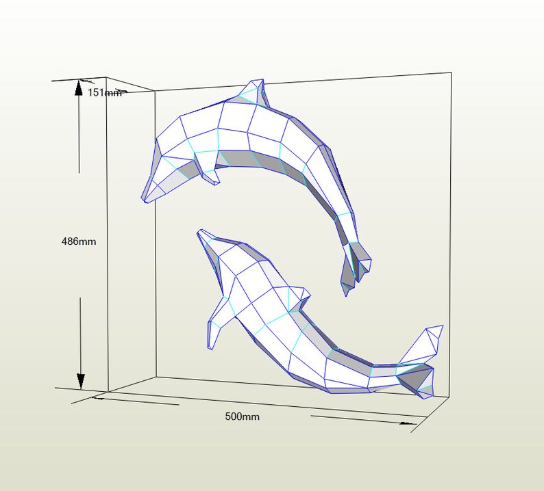 Dolphin COUPLE Papercraft Animals Papercraft Pdf Paper - Etsy