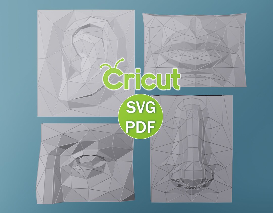 Papercraft Parts of Face, Svg Pdf Cricut Paper Craft Davids Nose, Ear ...