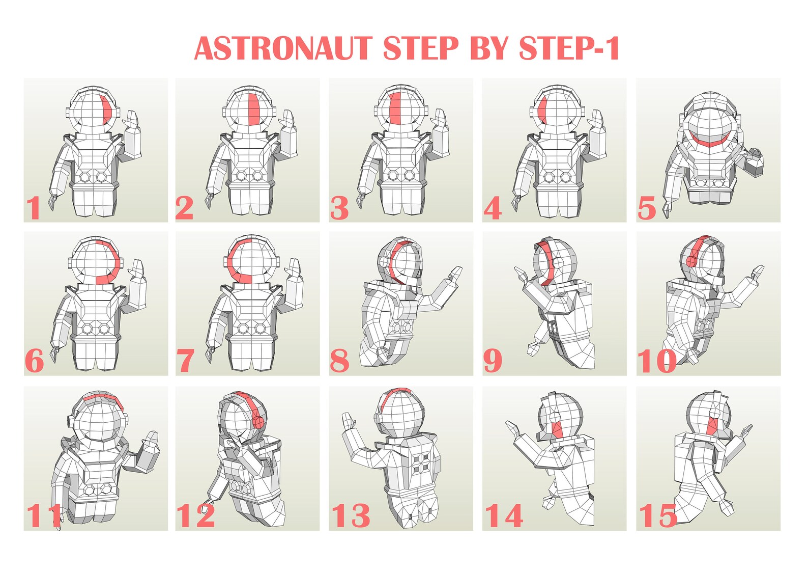 Paper Craft Astronaut SVG PDF Spaceman 3D Paper Model Paper - Etsy