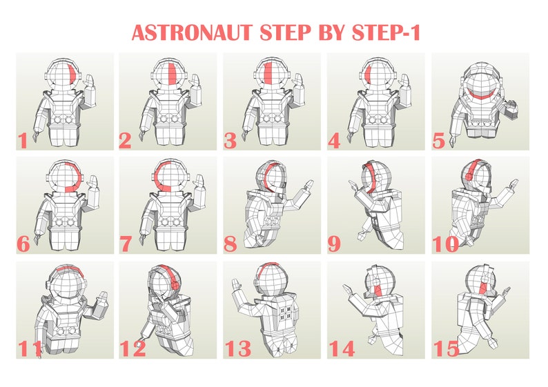 Paper Craft Astronaut SVG PDF Spaceman 3D Paper Model Paper - Etsy