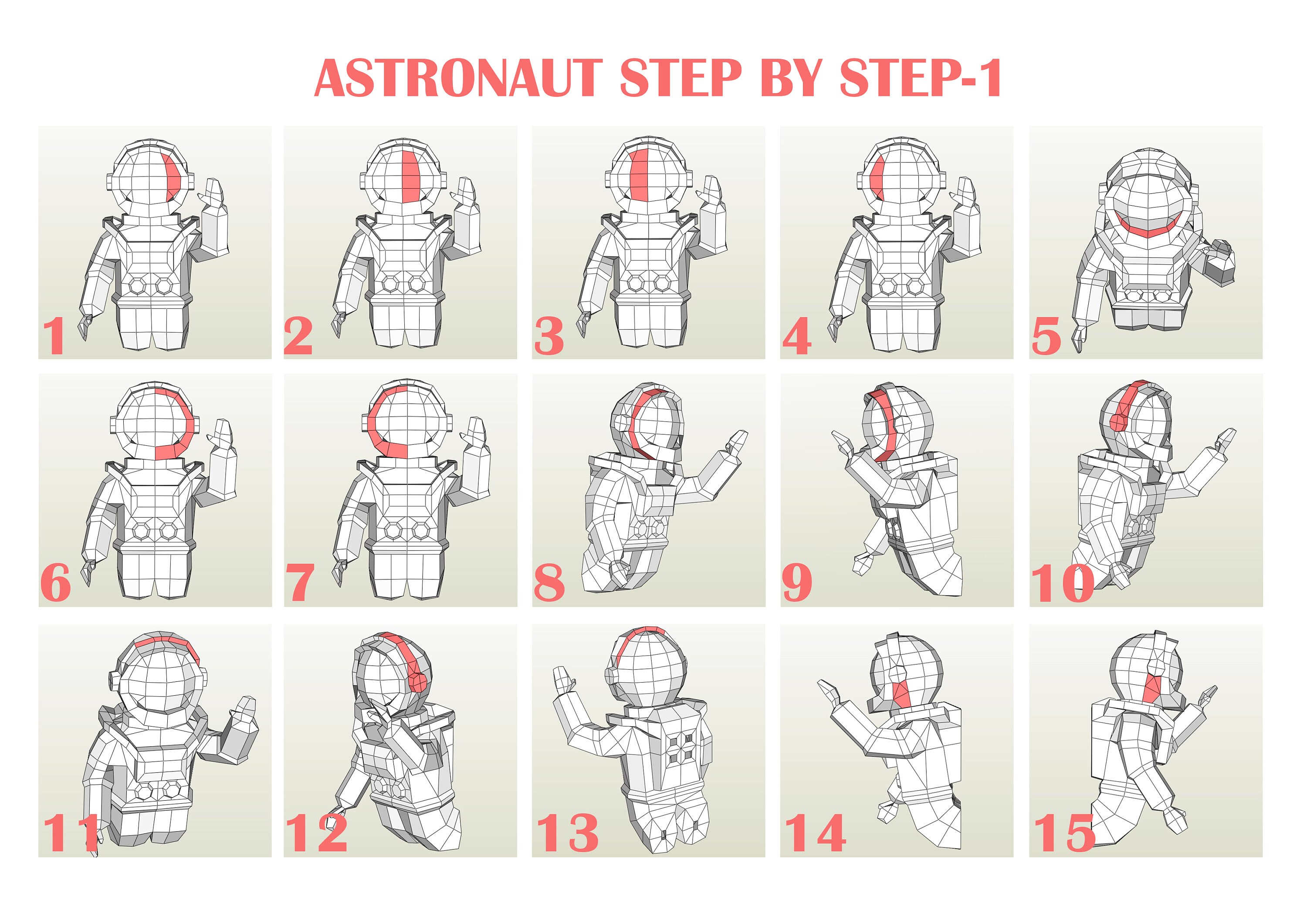 Paper Craft Astronaut SVG PDF Spaceman 3D Paper Model Paper - Etsy