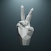 Peace Hand Papercraft ,PDF-SVG-DXF, 3D Papercraft Template, Low Poly ...