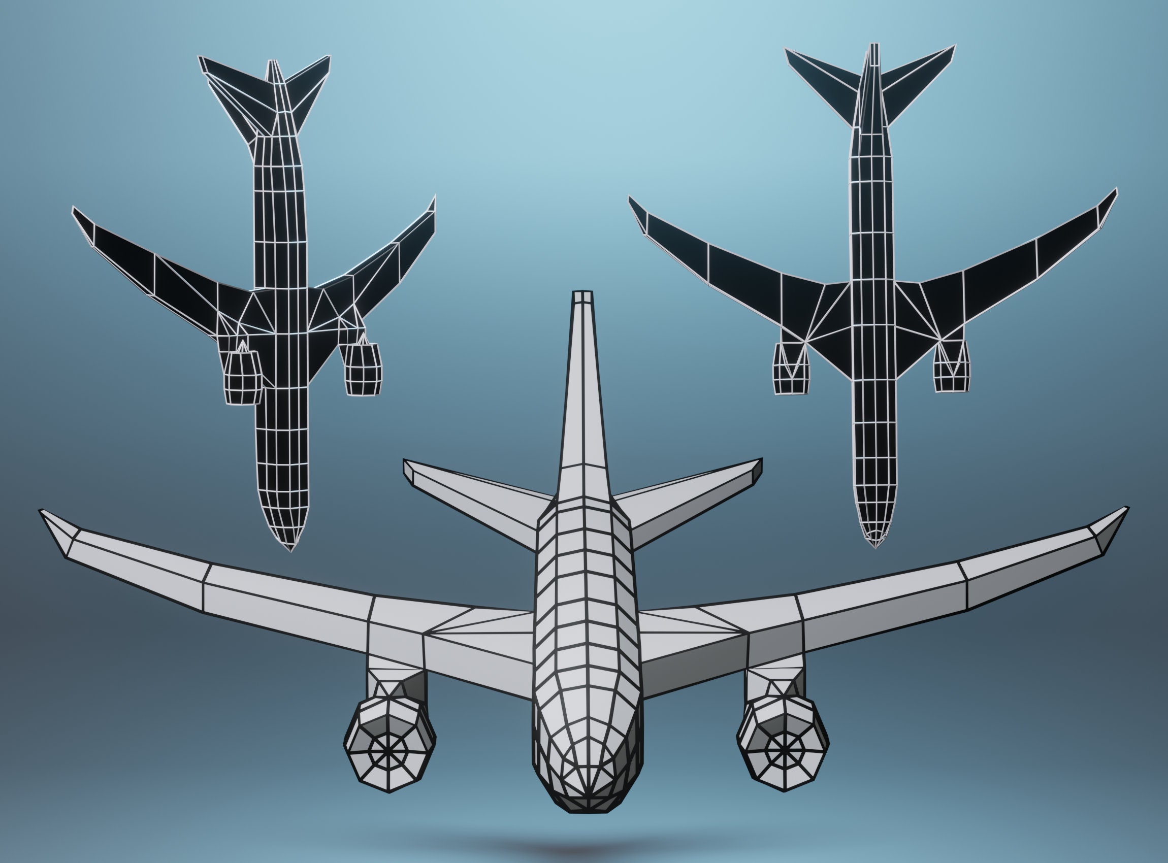 Papercraft Airplane Hanging , PDF SVG, Papercraft Low Poly, Paper Plane ...