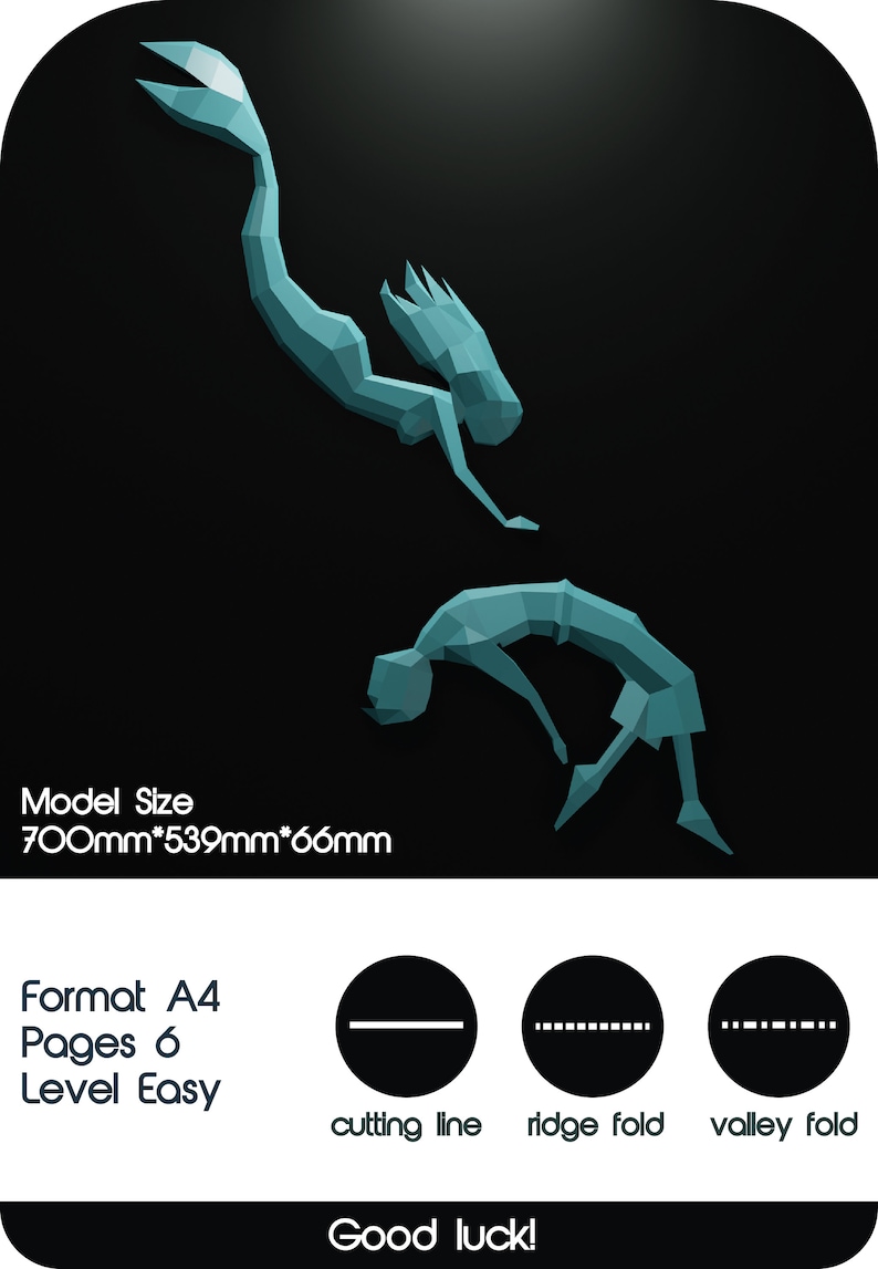 Mermaid Saves Man Papercraft Wall Sculpture (PDF) - Etsy