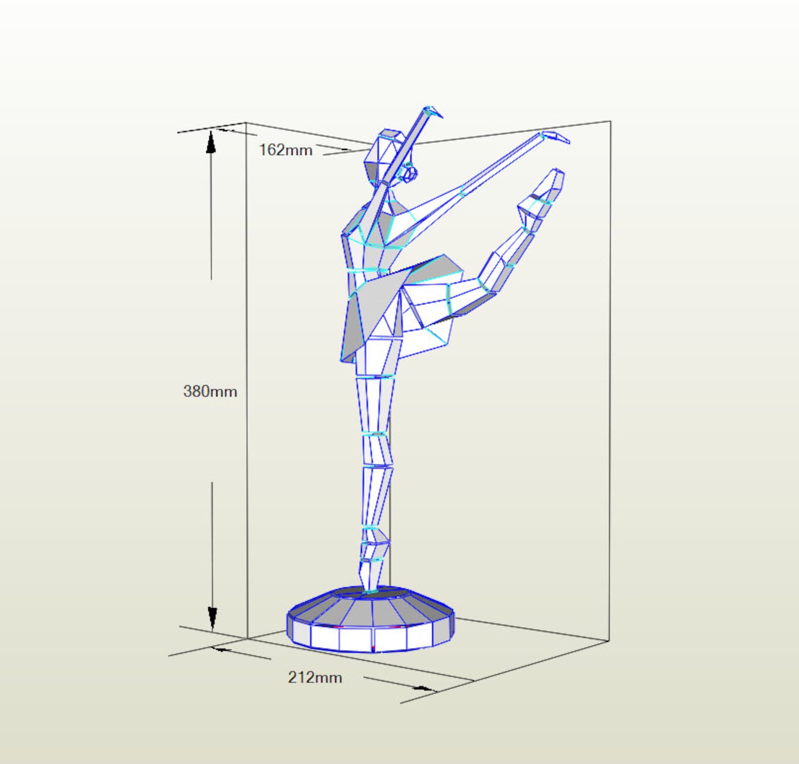 Ballerina Papercraft 3D Decor Sculpture Low Poly Ballerina - Etsy