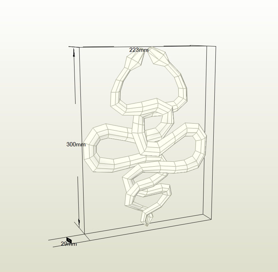 Snakes Papercraft Wall PDF-SVG-DXF Pepakura Lowpoly Low - Etsy