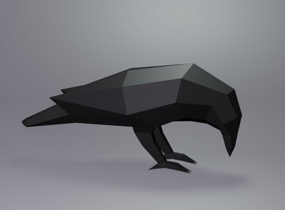 Raven Papercraft Raven SVG PDF Template Paper Statue Crow - Etsy