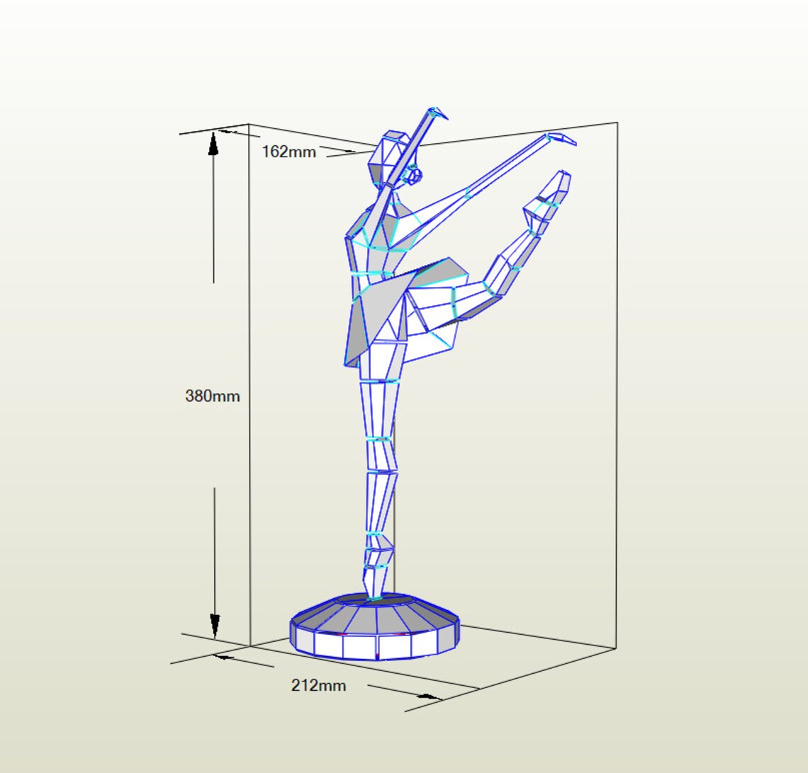 Ballerina (3) Papercraft -SVG, PDF- 3D Decor Sculpture, Low Poly ...