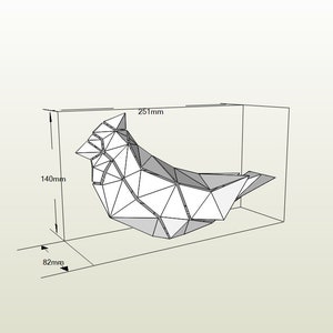Papercraft Blue Cardinal, Bird 3d Papercraft, SVG-PDF, Instruction, Low ...