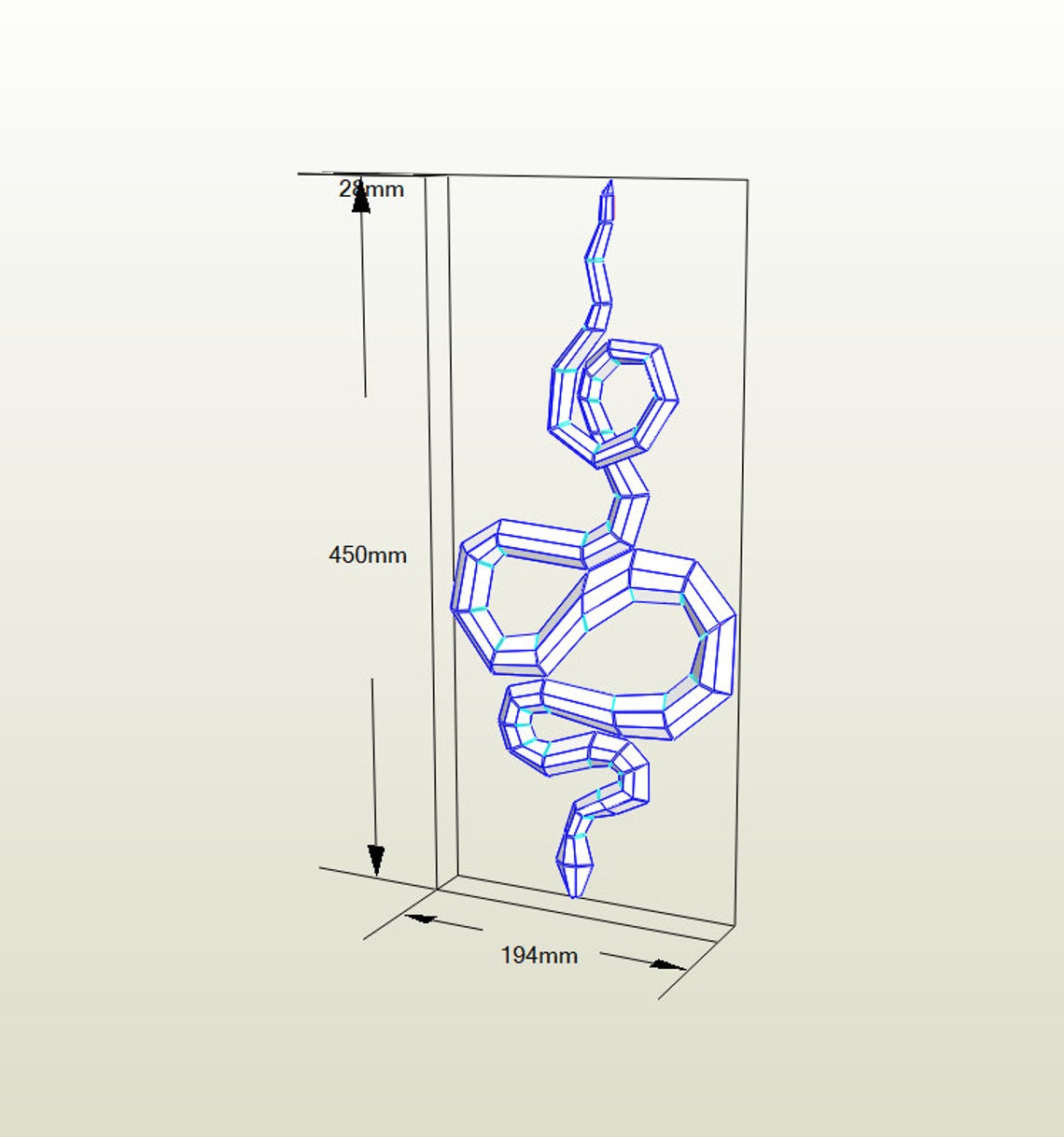 Snake Papercraft Wall PDF-SVG-DXF Pepakura Lowpoly Low - Etsy