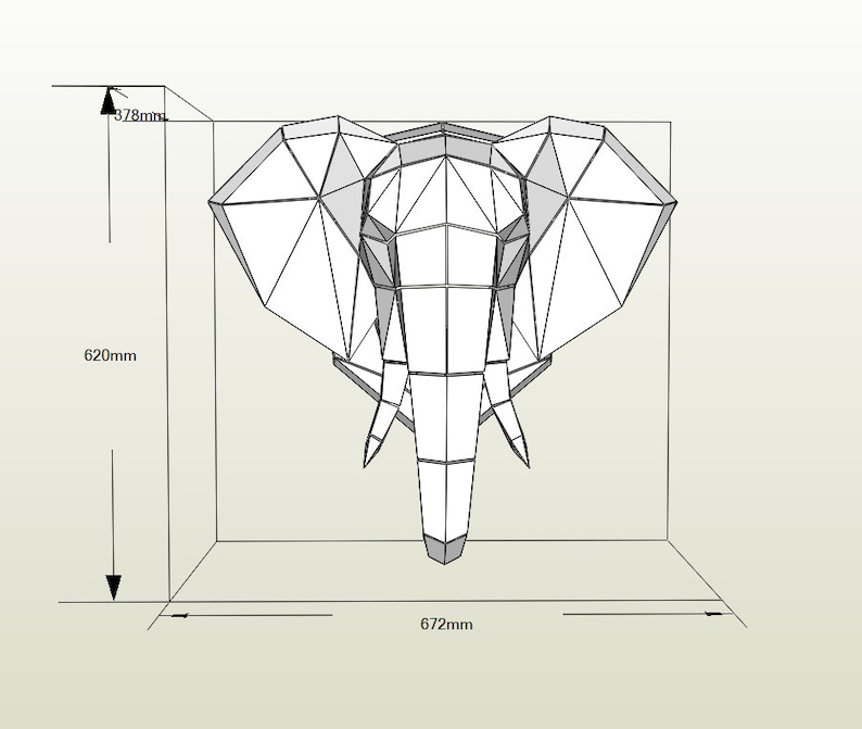 Papercraft Elephant SVG PDF. Paper Craft Elephant Model - Etsy