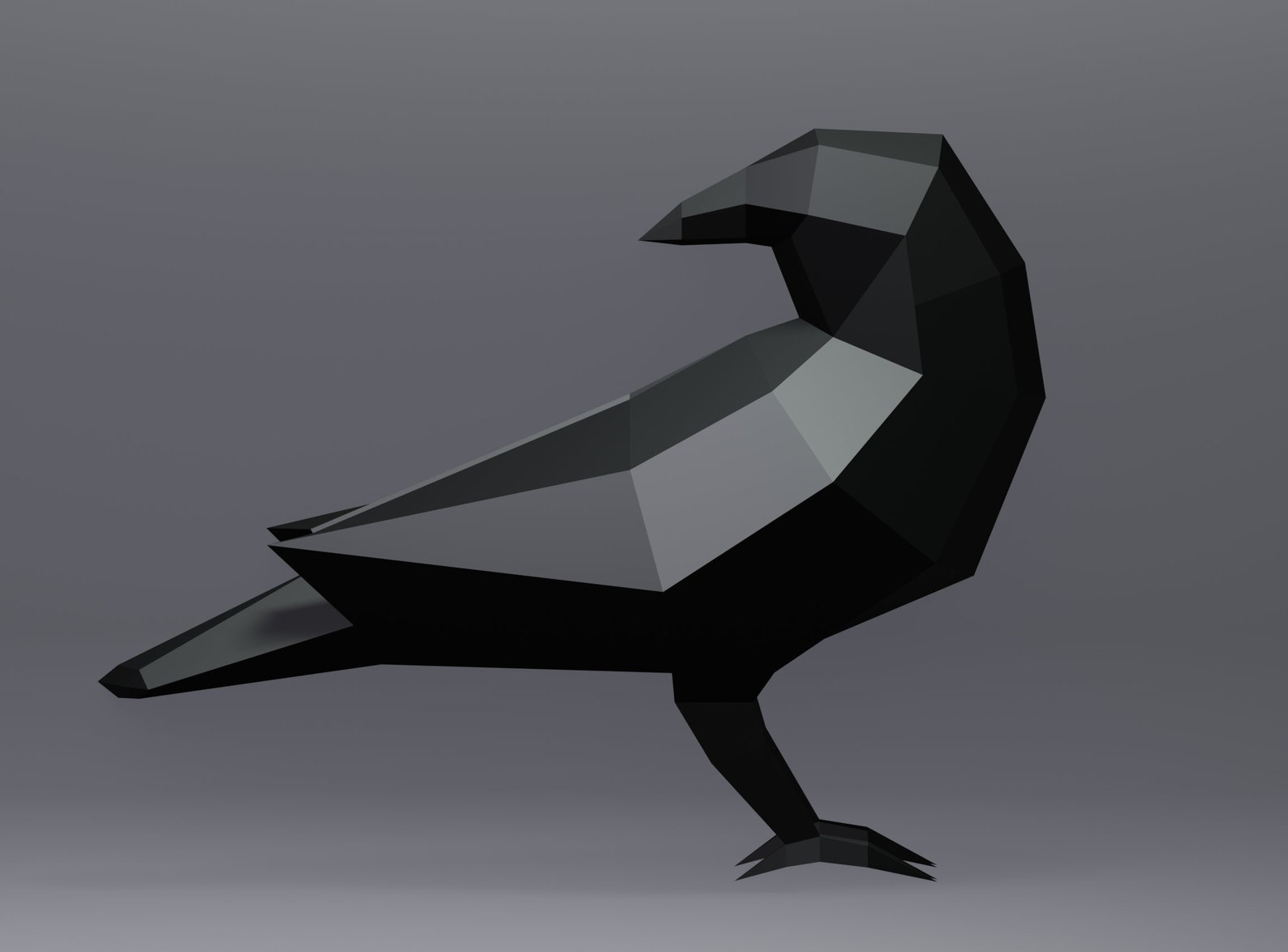 Raven Papercraft, Raven, SVG, PDF Template, Paper Statue, Crow 3D Low ...